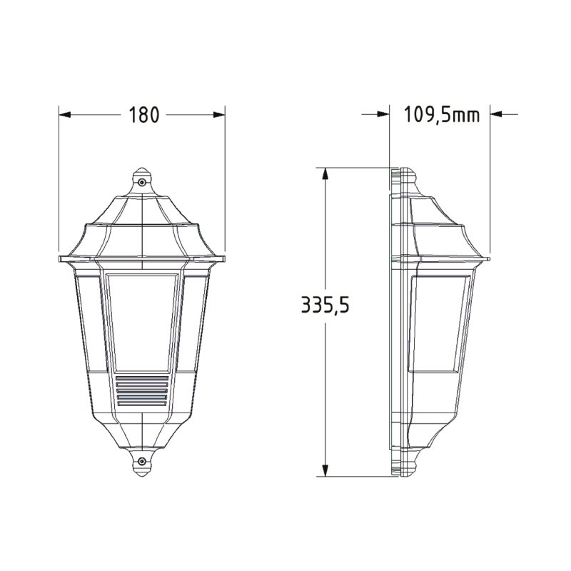 Horoz begonya 4 bahçe armatür aplik ( siyah )